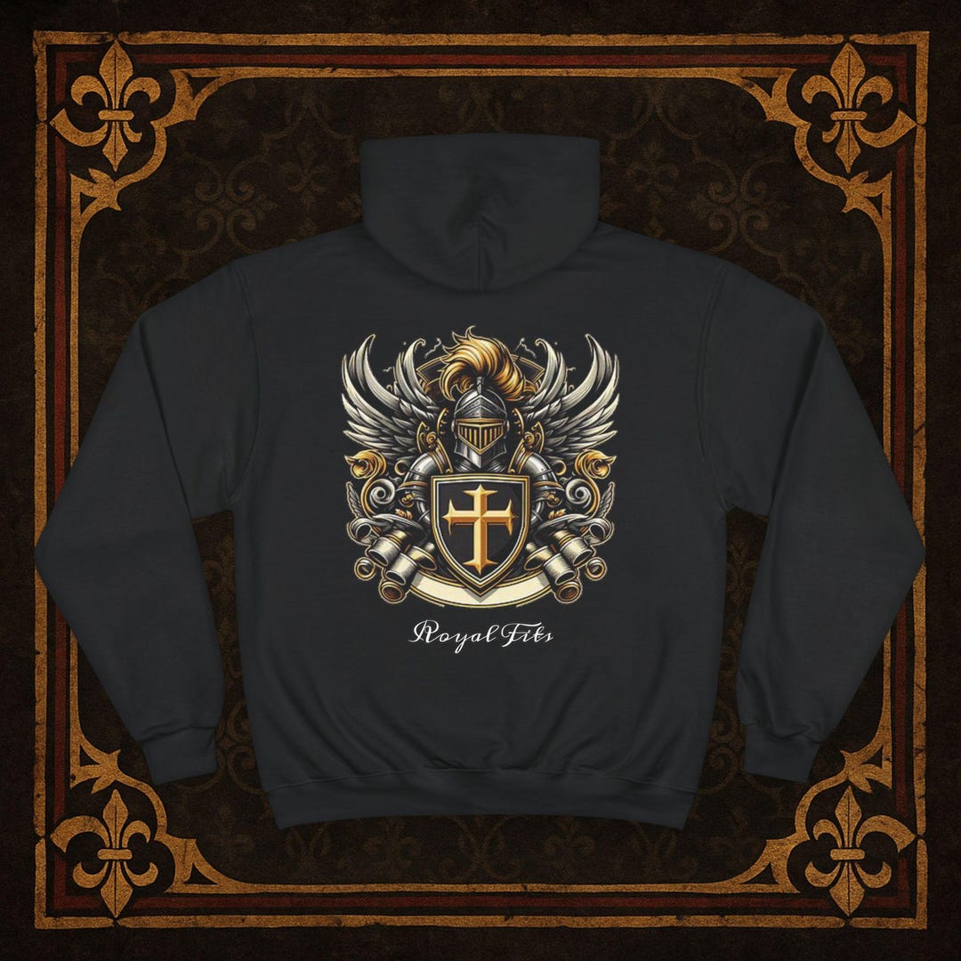 Black and White Gold Knight Hoodie, Christian Warrior Gift, Religious ...