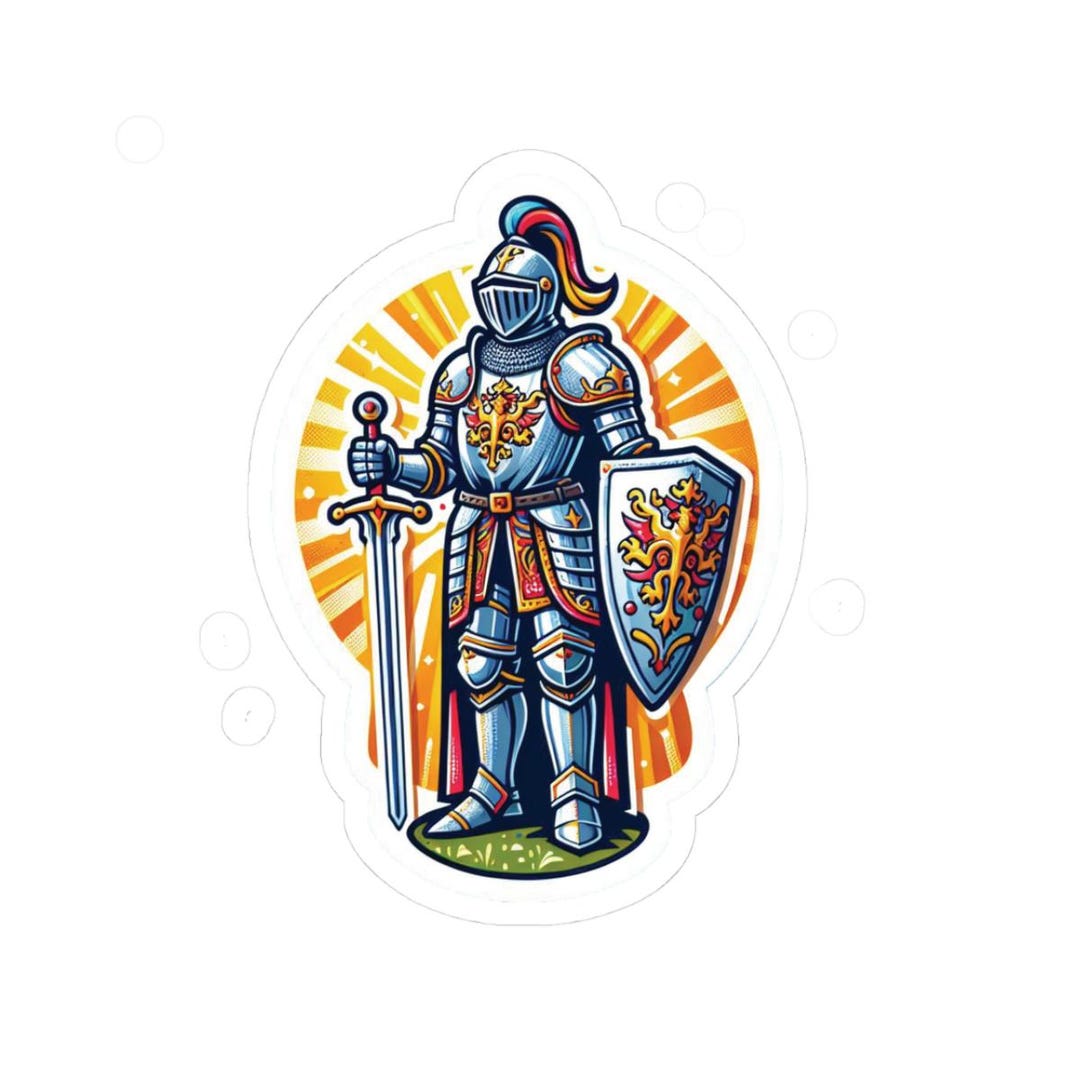 Medieval Knight Sticker | Vintage Armor Decal | Laptop, Water Bottle ...