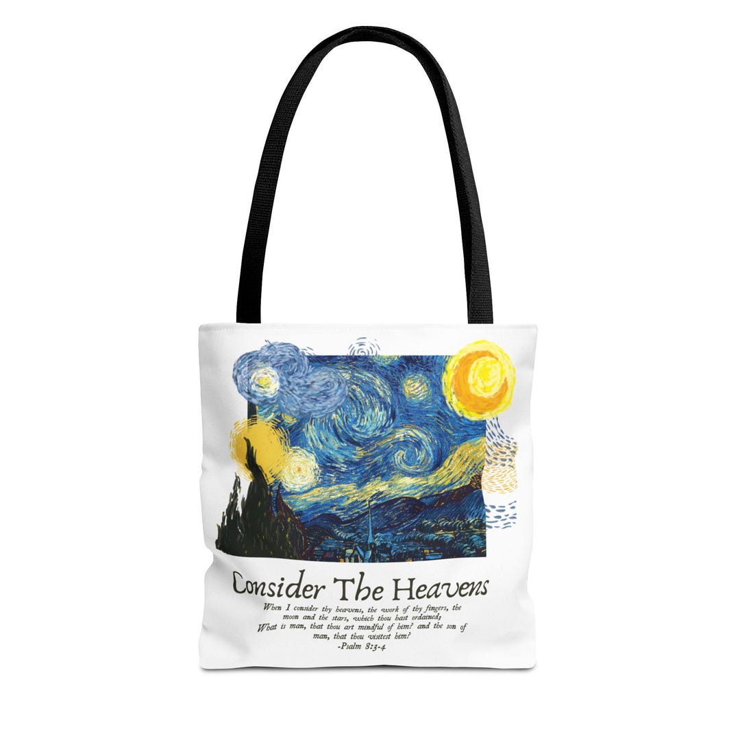 Starry Night KJV Bible Verse Van Gogh Inspired Tote Bag, AOP Boho ...