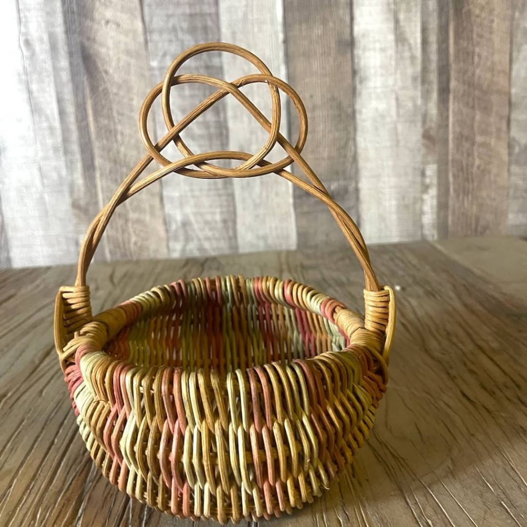 Vintage Basket Handmade Woven Buttock Butt Style Farmhouse Kitchen - Etsy