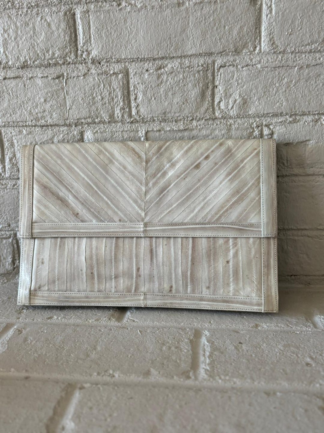 Vintage Eel Skin Handbag White Cream Shoulder Bag - Etsy