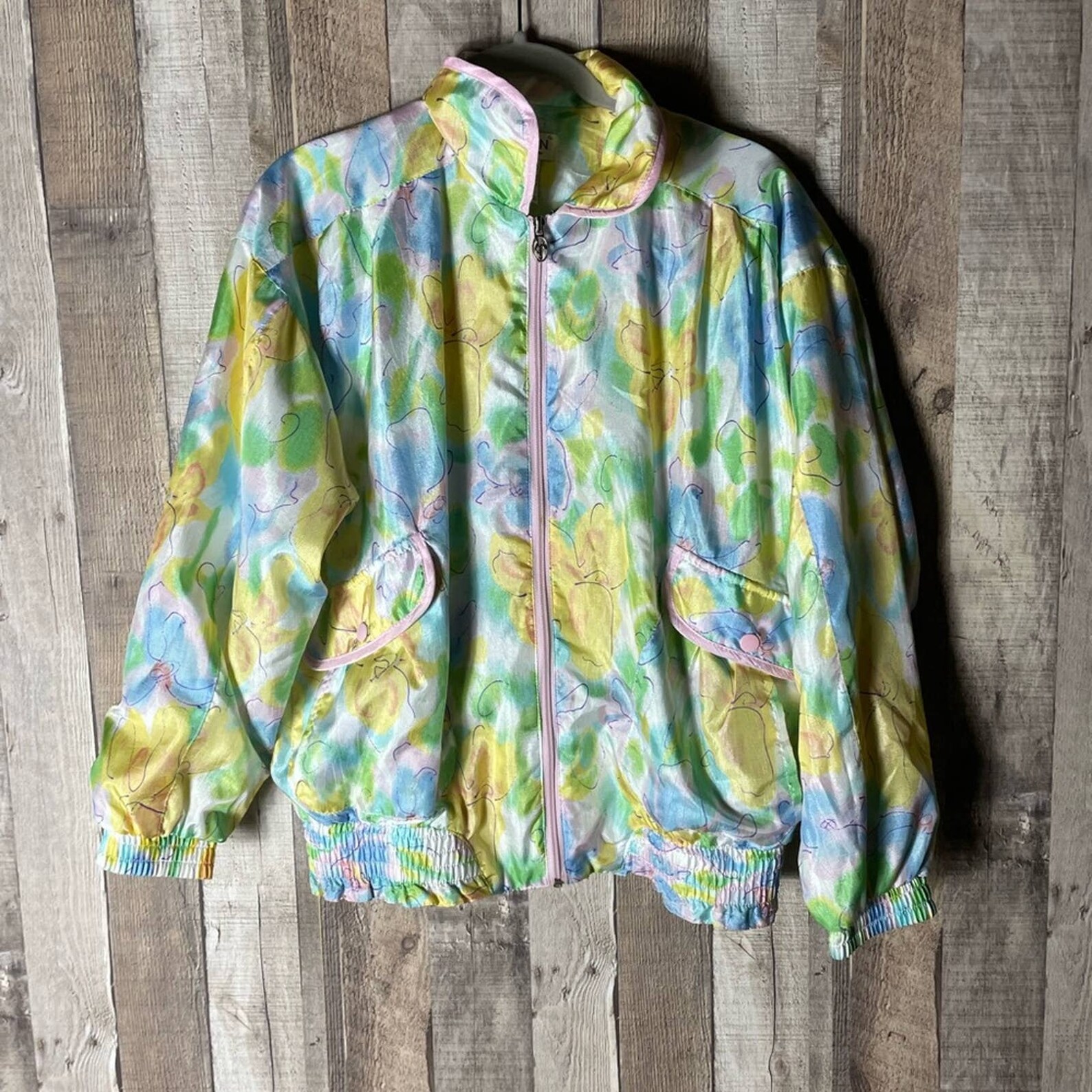 Vintage Lavon Windbreaker Jacket Watercolor Pastel - Etsy