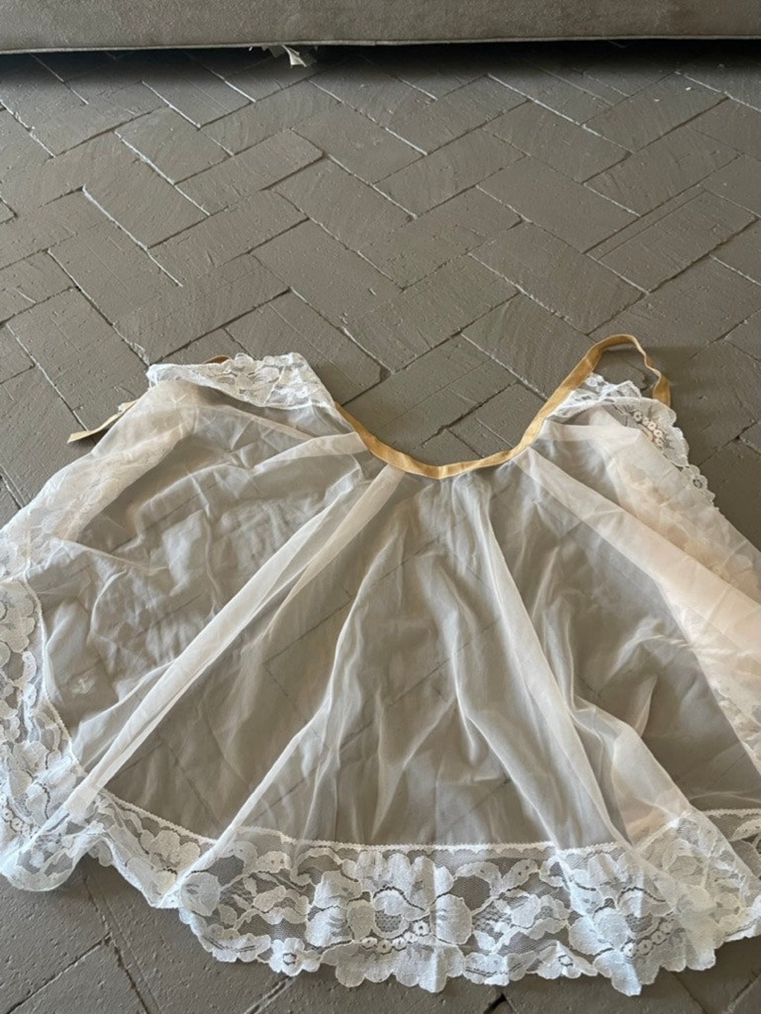 Vintage Betty Dain Sheer White Lace Half Apron - Etsy