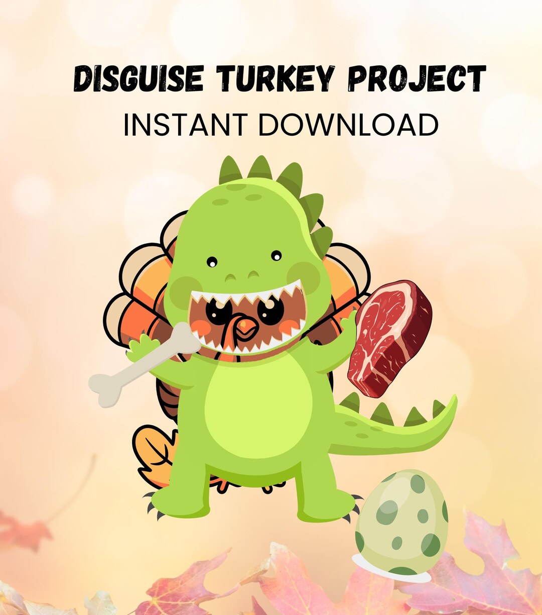 Turkey Disguise Dinosaur | Thanksgiving Craft Project (printable PDF ...