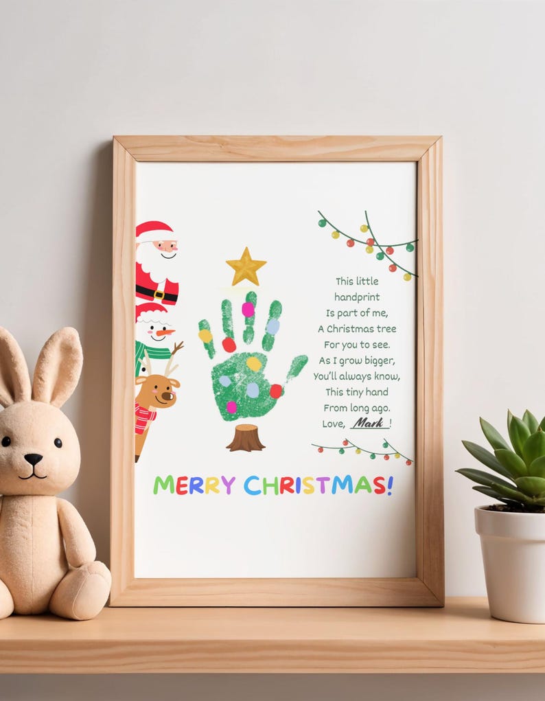Christmas Handprint Tree Poem Printable, Kids Christmas Art ...