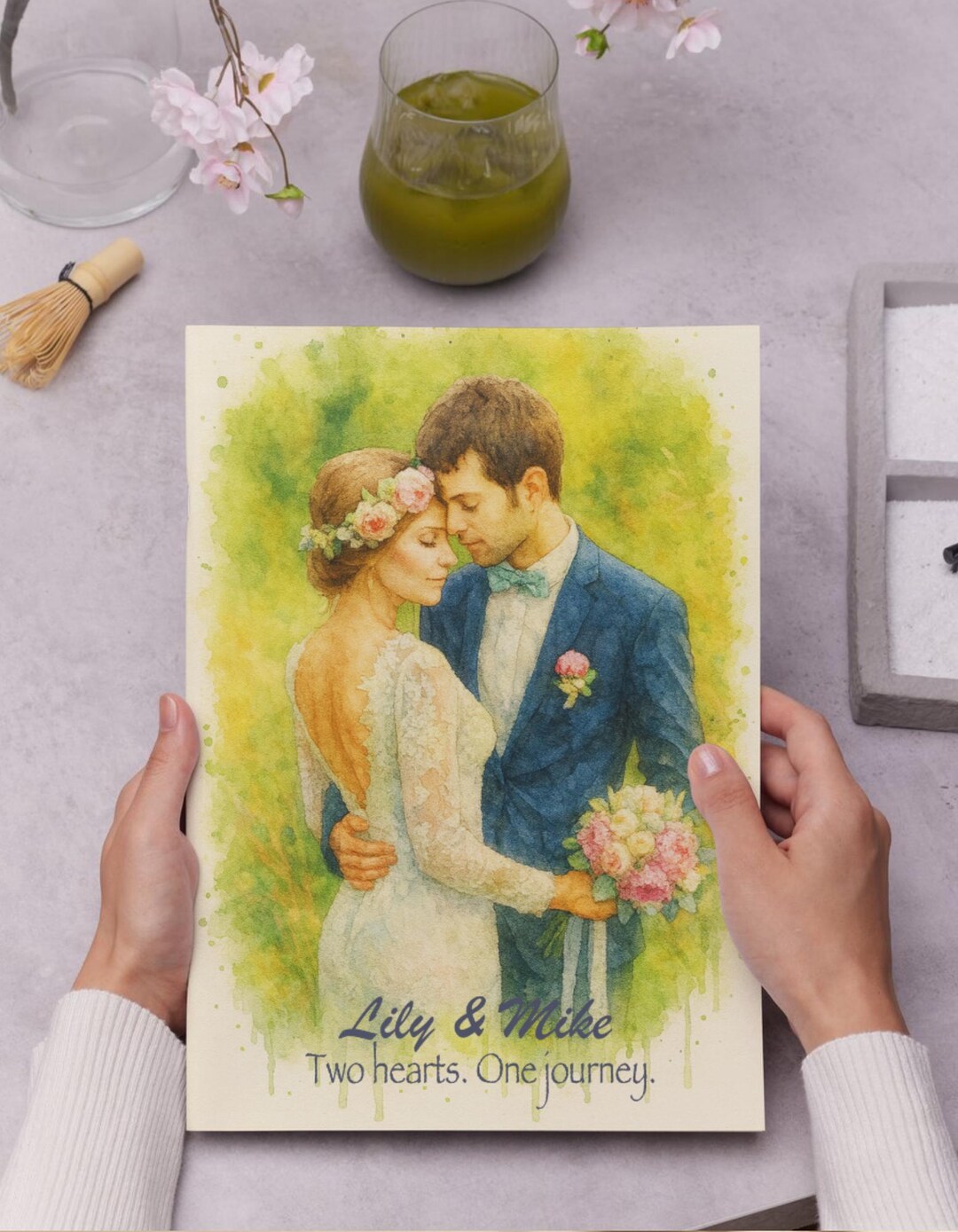 Custom Watercolor Anniversary Portrait: Personalized Family Keepsake ...