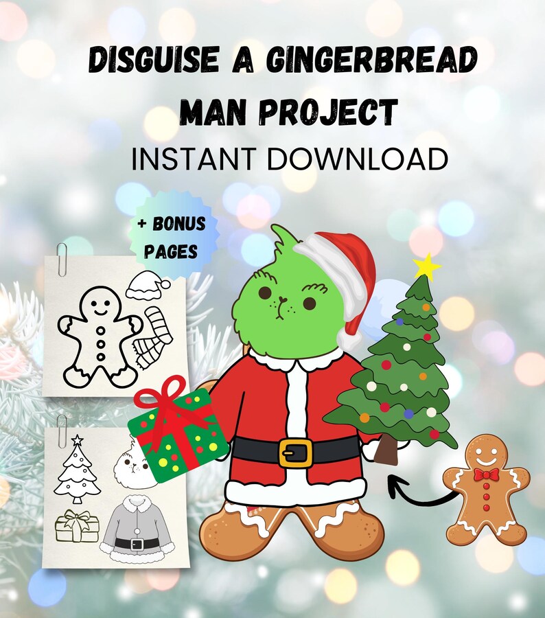 Disguise a Gingerbread Man Printable Craft for Kids | Christmas Kids ...