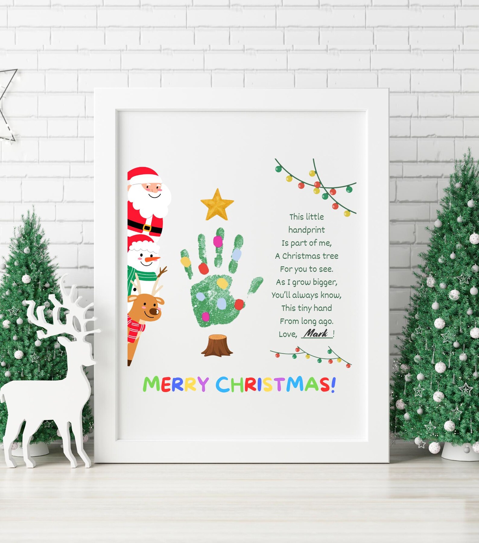 Christmas Handprint Tree Poem Printable, Kids Christmas Art ...