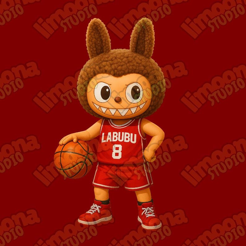 Labubu Basketball T-shirt PNG Design · Cute Sports Character Digital ...