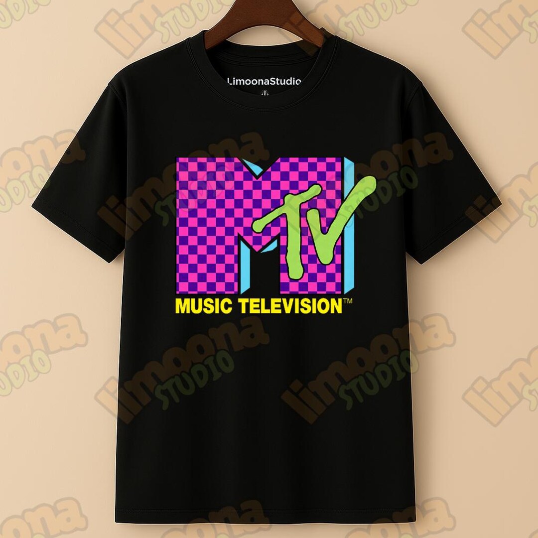 Iconic MTV Logo PNG | 80s 90s Retro Music TV Checkerboard Sublimation ...