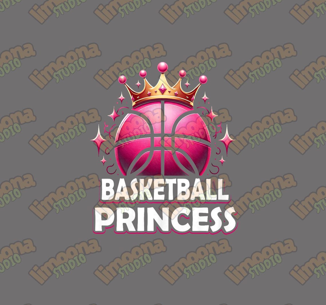 Basketball Princess PNG Design for Girls T-shirt · Pink Crown Ball ...