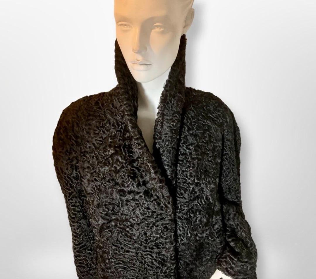 Vintage Long Black Persian Lamb Fur Coat - Etsy