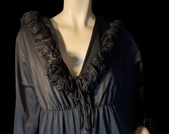 Vintge Circa 1960s Ilgwu Blck Sheer Nylon Jumpsuit Black/ Ruffled ...