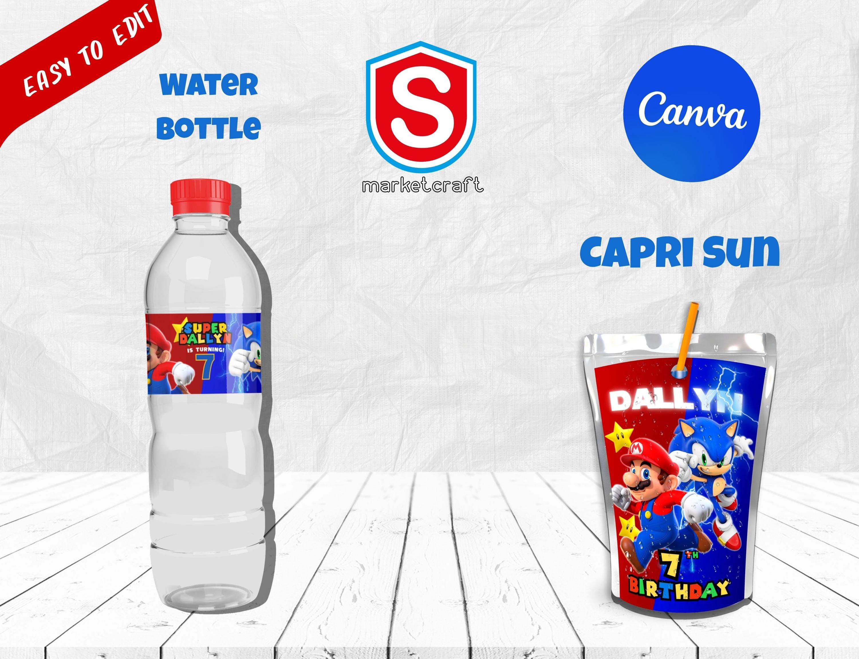 Mario Vs Sonic Party Bundle: Printable Chip Bag, Capri Sun, Pringles ...