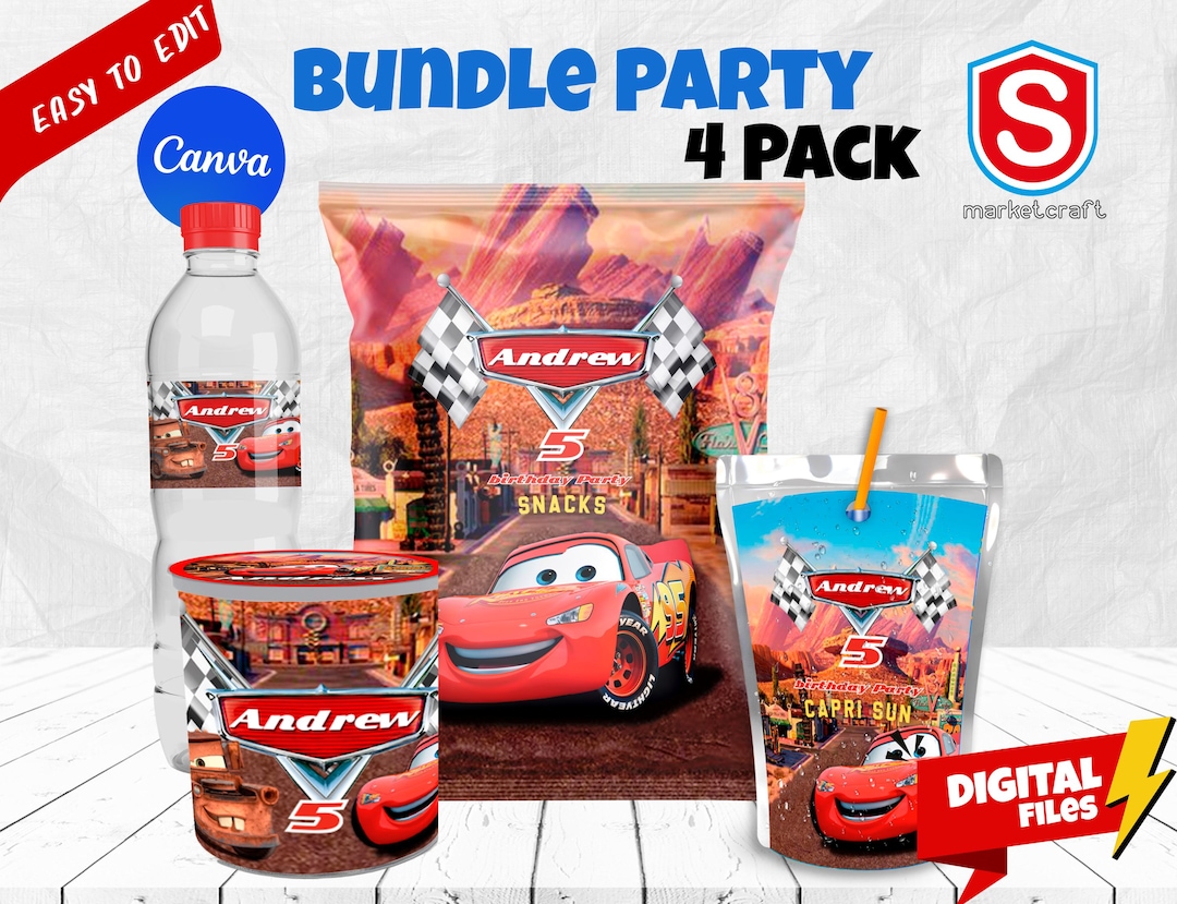 Cars Birthday Party Bundle: Personalized Labels (digital File) - Etsy