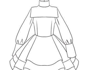 Gothic dress pattern | Etsy