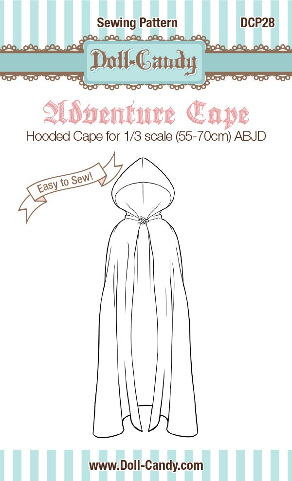 DCP28 1/3 and 70cm Size Adventure Cape Pattern Digital | Etsy