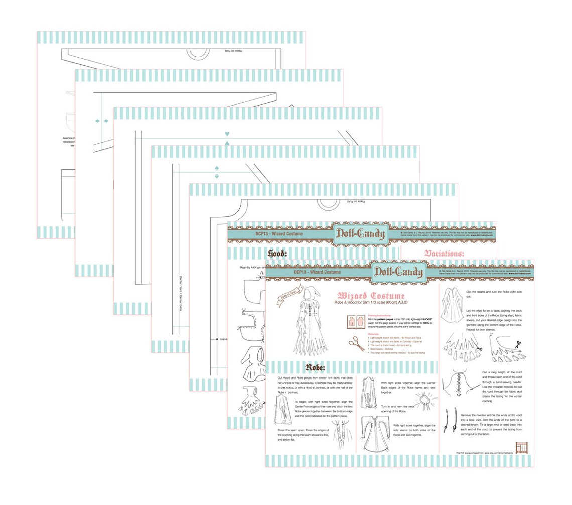 DCP13 1/3 Size Wizard Costume Pattern Digital Download - Etsy