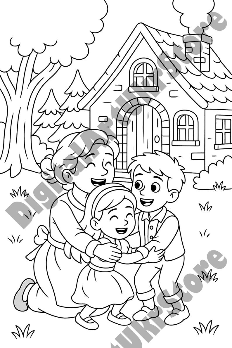 Hansel and Gretel Coloring Book for Kids – 25 A4 Pages Printable PDF ...