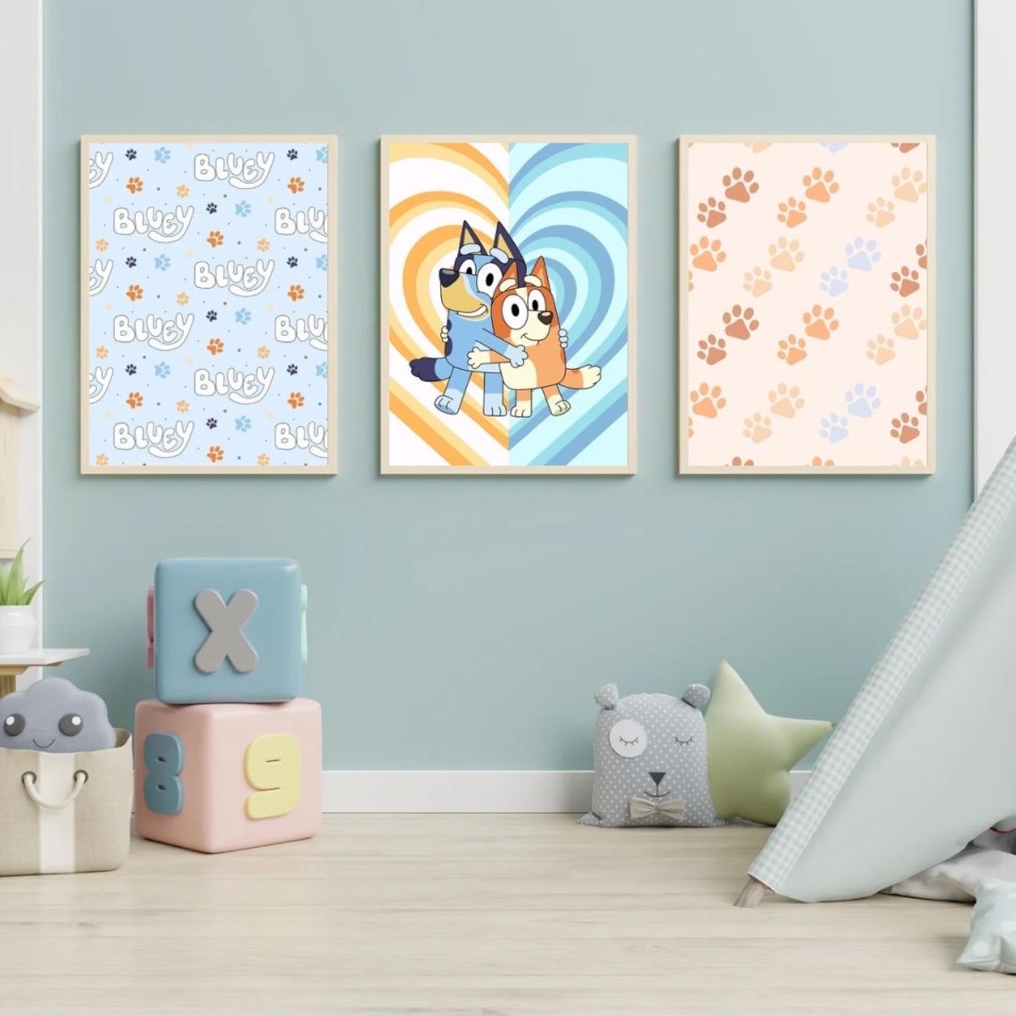 Bluey Nursery Wall Art Set | Kids Room Printable Decor | Bluey Digital ...