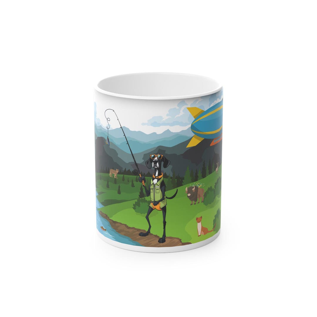 Great Danes Doing Things - Great Dane Fly Fishing in a Meadow With ...