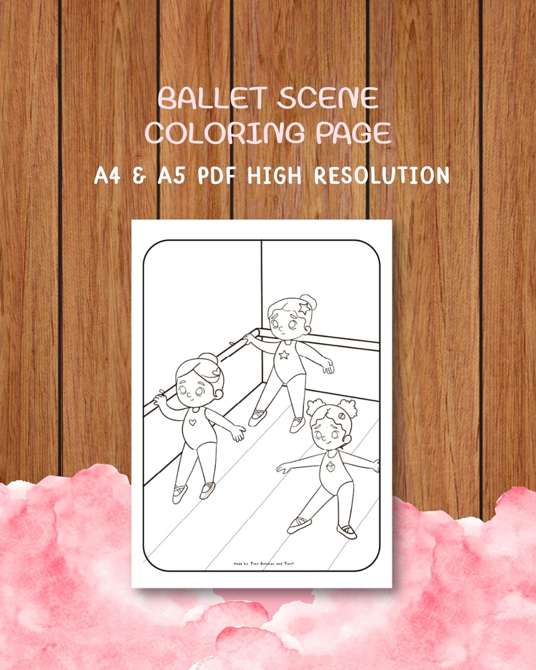 Ballet Barre Girls - Coloring Page | Printable Ballet Zine for Kids ...
