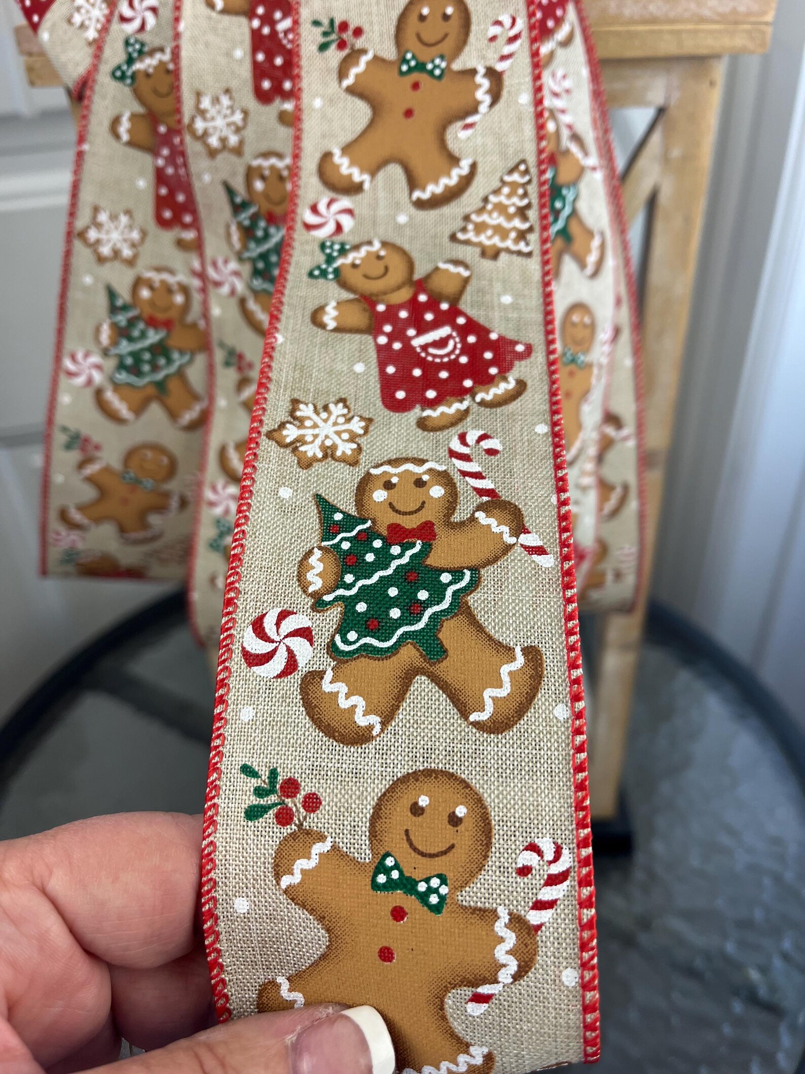 Frosted Gingerbread Children Bow - Etsy