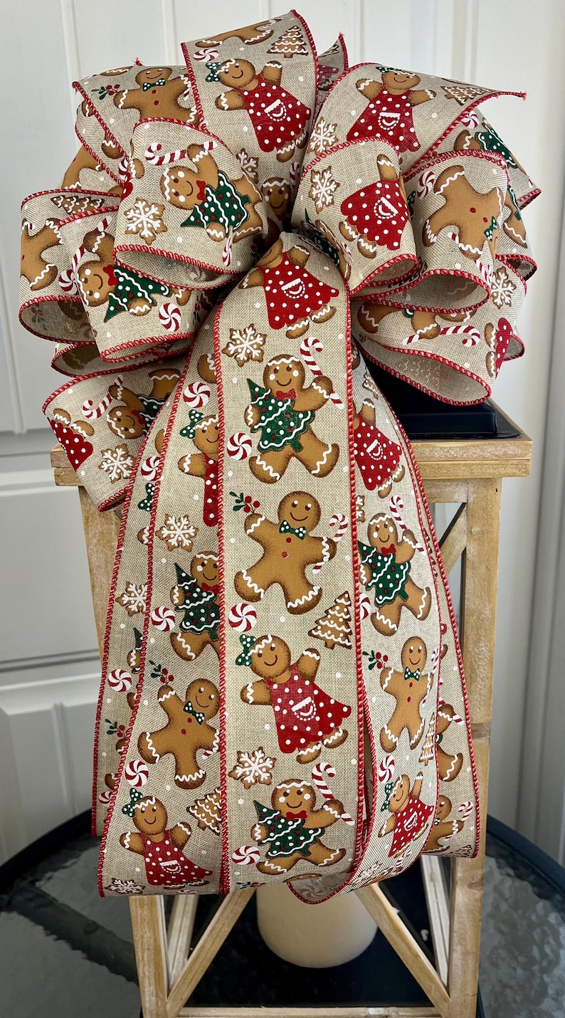 Frosted Gingerbread Children Bow - Etsy
