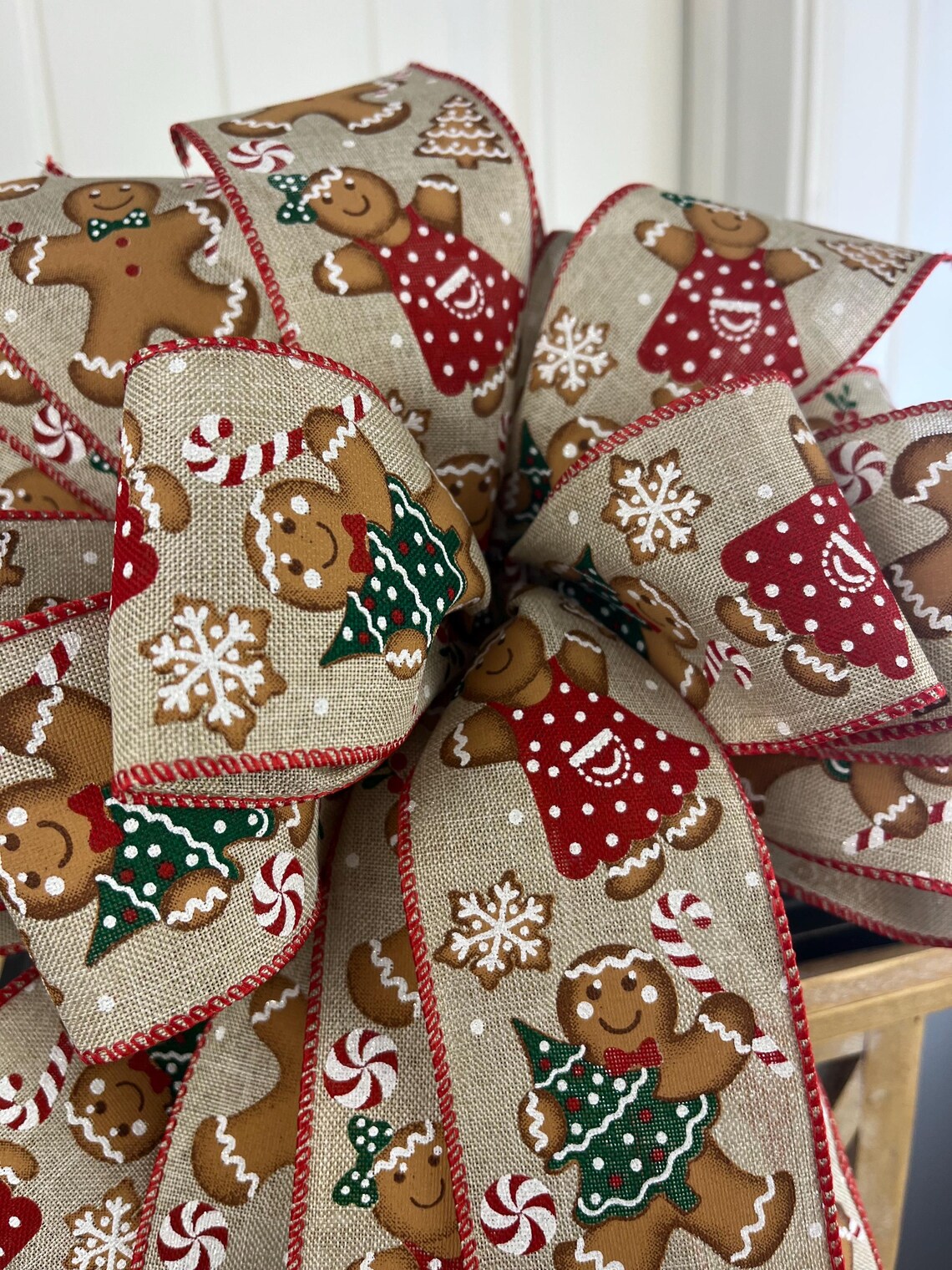 Frosted Gingerbread Children Bow - Etsy