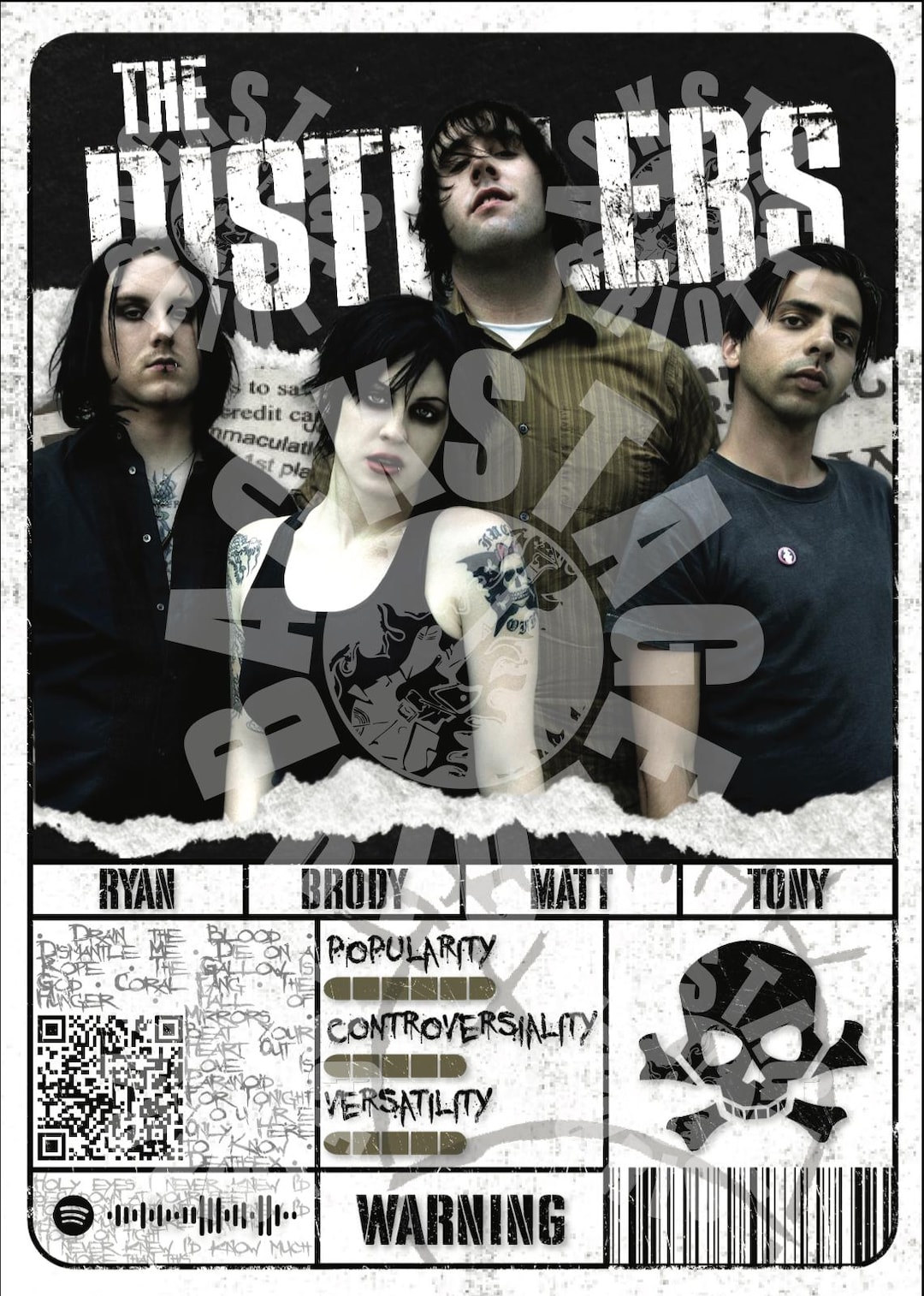 The Distillers Trading Card | Punk Rock Art, Brody Dalle | Handmade - Etsy