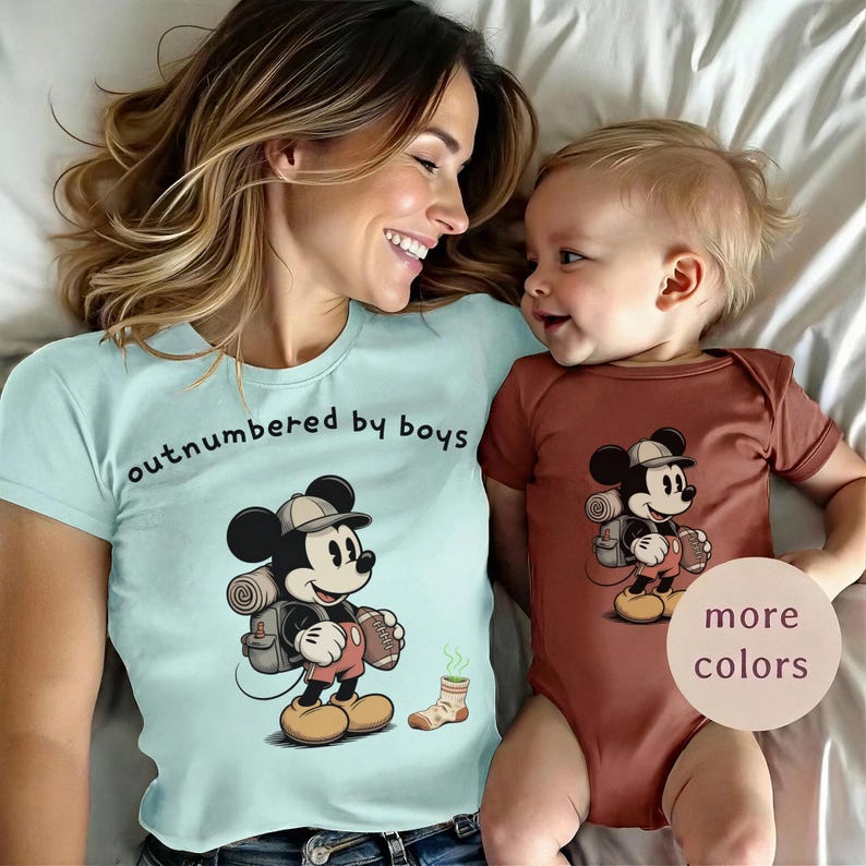 Bella Canvas Funny Mom of Boys Mickey Mouse Toddler Youth Shirt, Boy ...