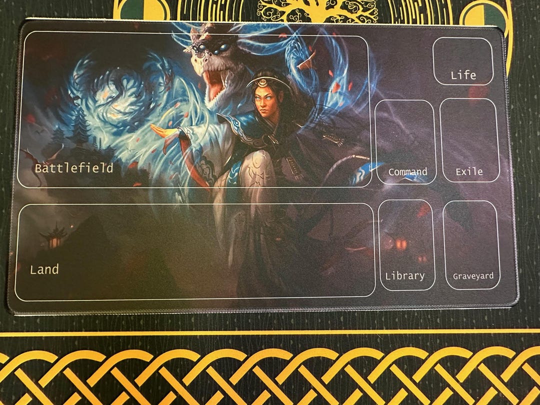 Magic the Gathering Playmat With Zones Unofficial, Trading Card Game ...