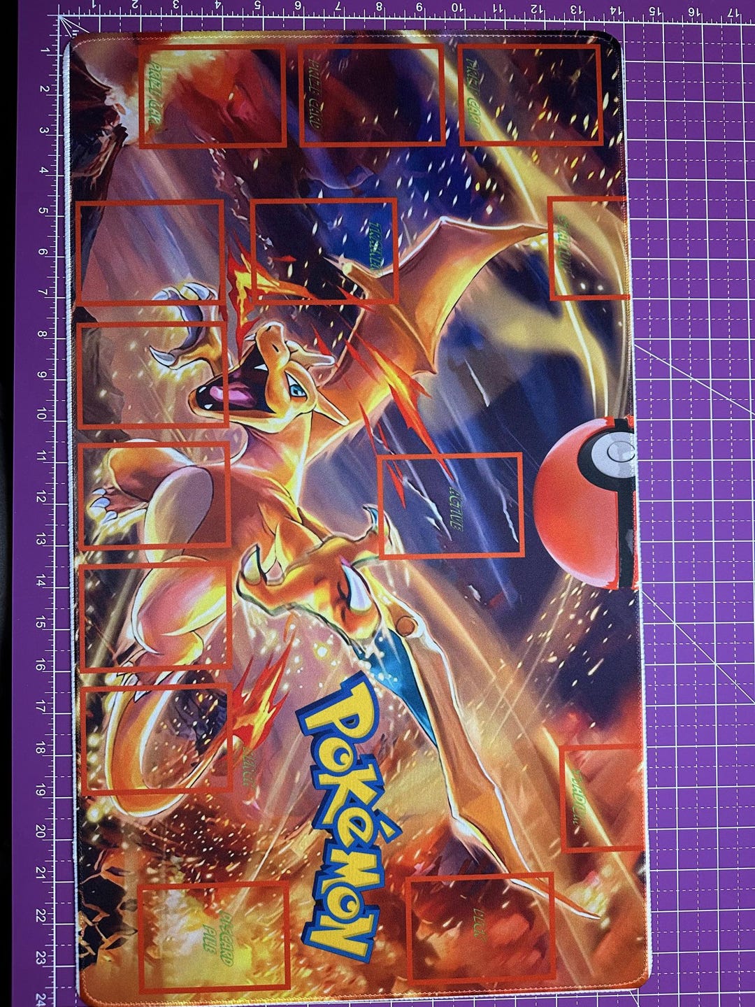 POKEMON CHARIZARD PLAYMAT With Zones 24x14 In, Neoprene, New - Etsy
