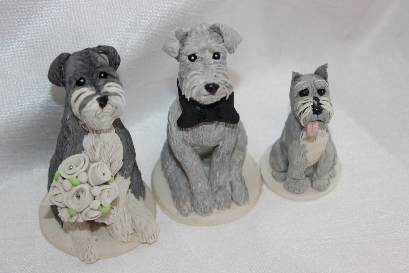 Dog Family Cake Toppers With 3 Dog Figurines Mommy Daddy - Etsy
