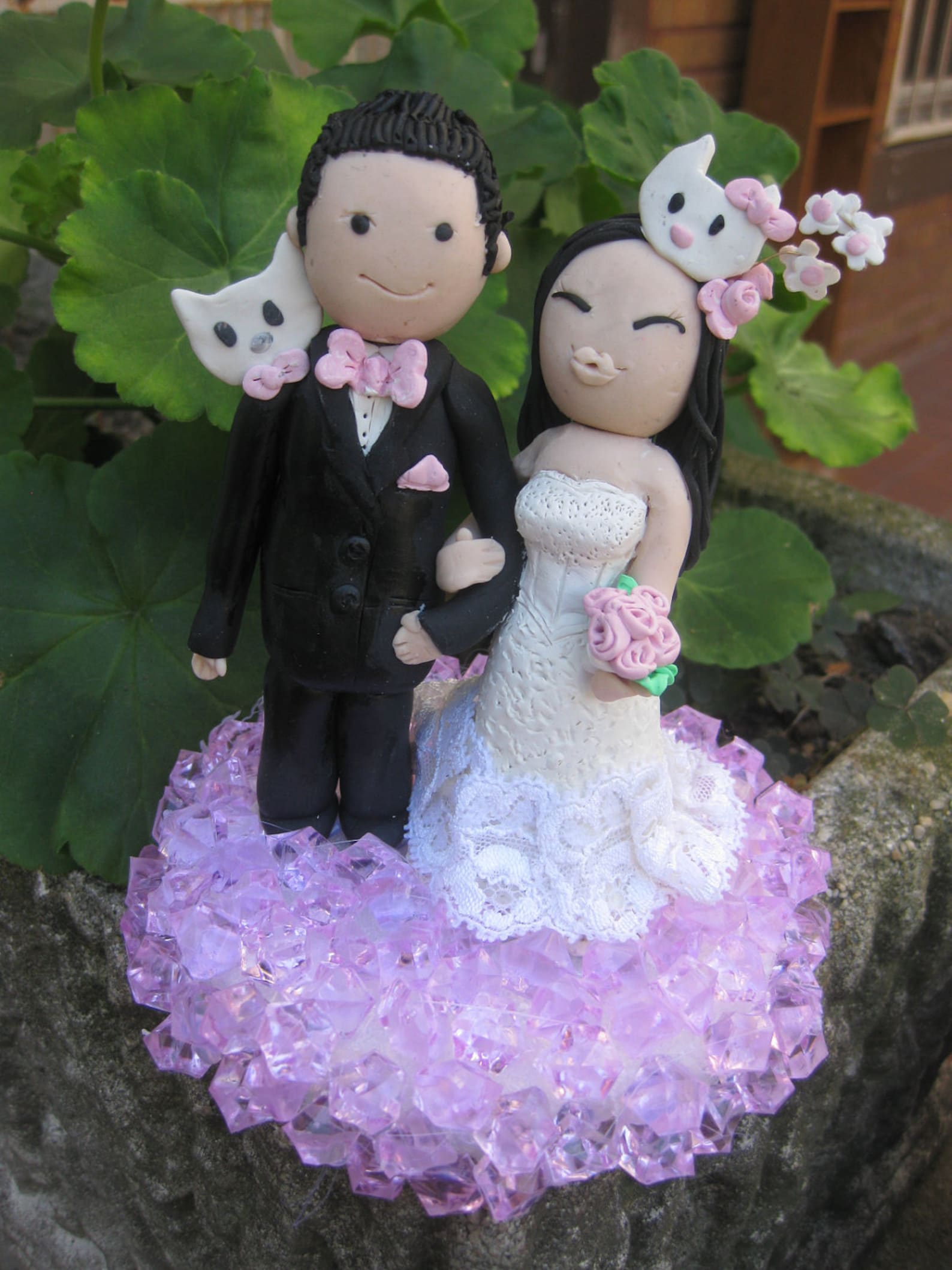 Custom Handmade Bride and Groom Clay Wedding Cake Topper - Etsy