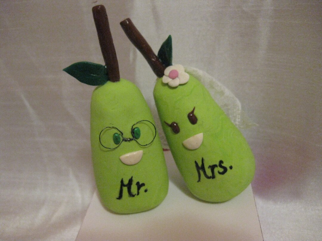 The Perfect Pair (pear) MR. & MRS. Cake Topper - Etsy