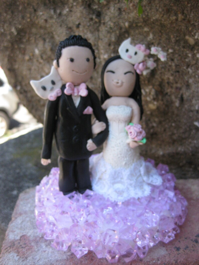 Custom Handmade Bride and Groom Clay Wedding Cake Topper - Etsy