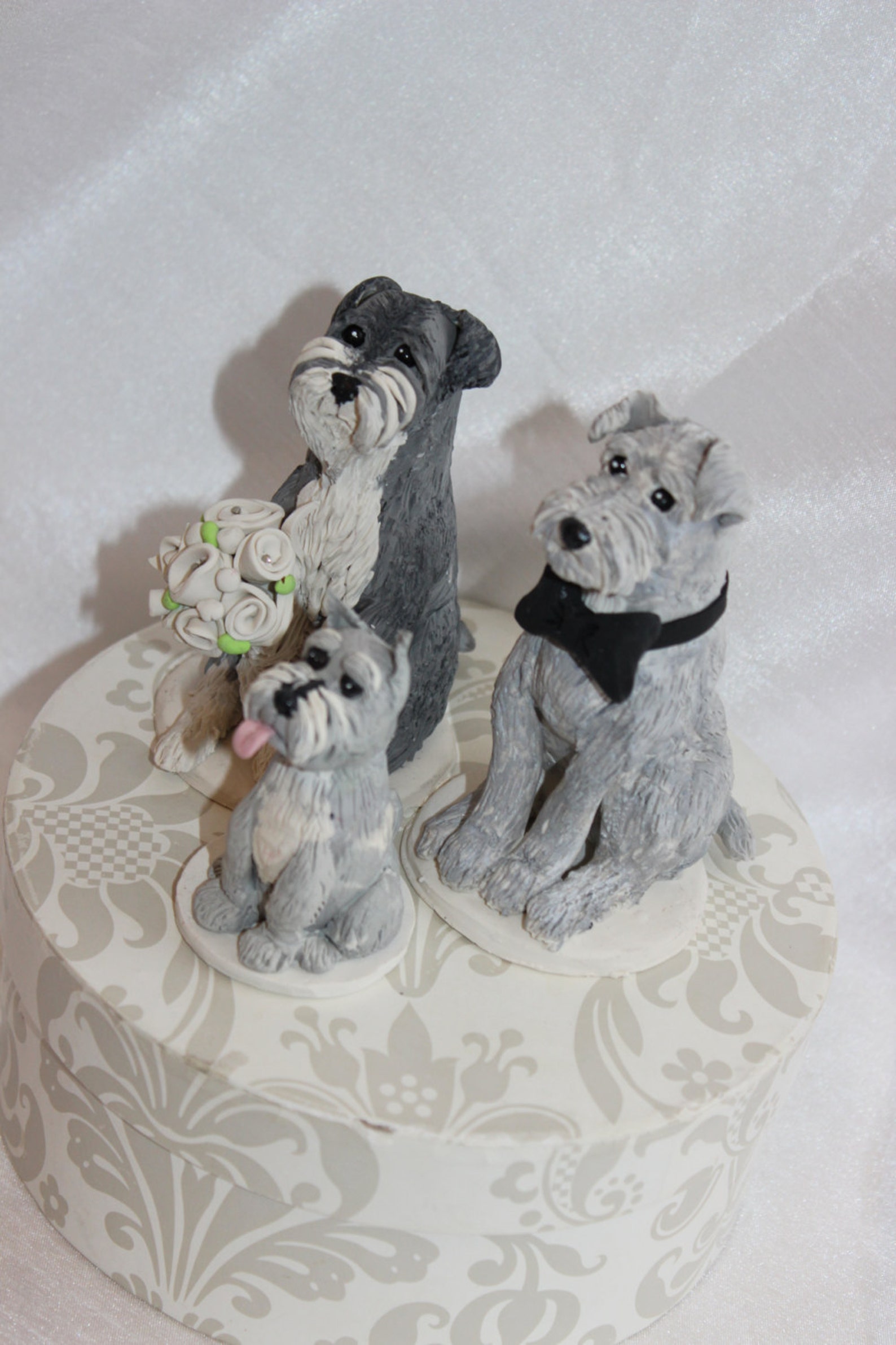 Dog Family Cake Toppers With 3 Dog Figurines Mommy Daddy - Etsy