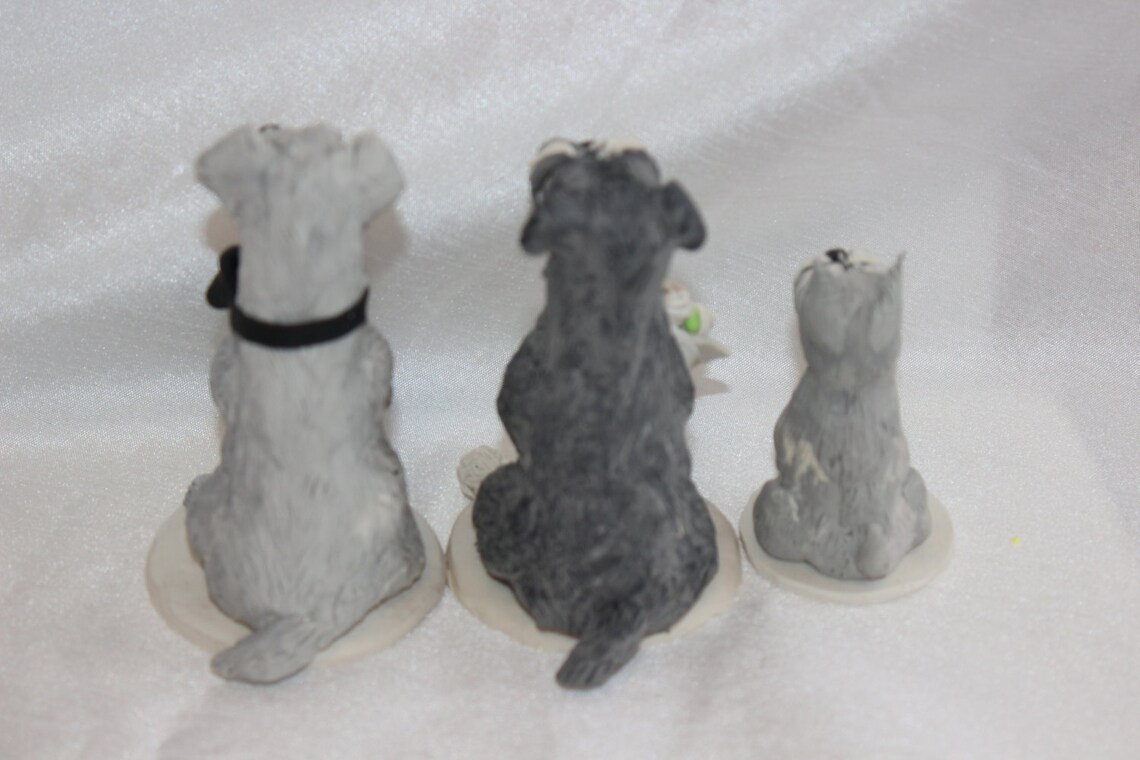 Dog Family Cake Toppers With 3 Dog Figurines Mommy Daddy - Etsy