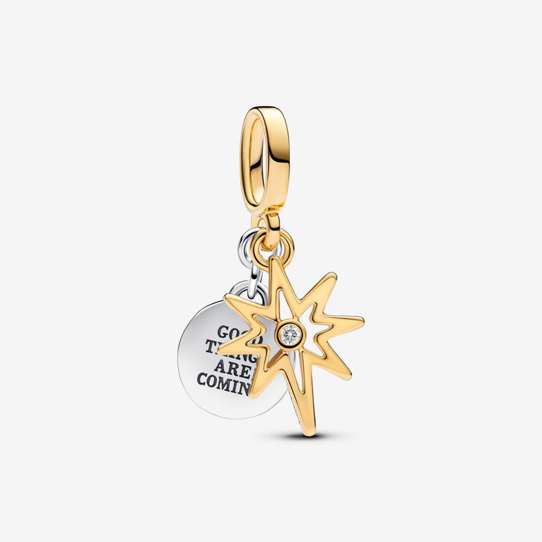 Pandora Lab-grown Diamond Dangle Charm Sterling Silver Gold Plating - Etsy