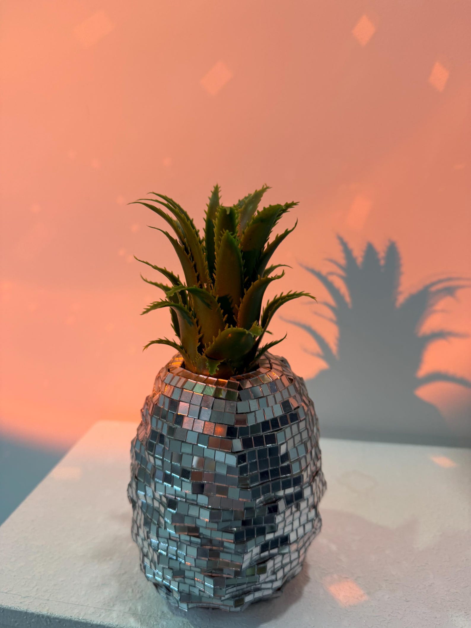 Pineapple Home Decor, Mirror Mosaic Fruit Ornament, Unique Housewarming ...