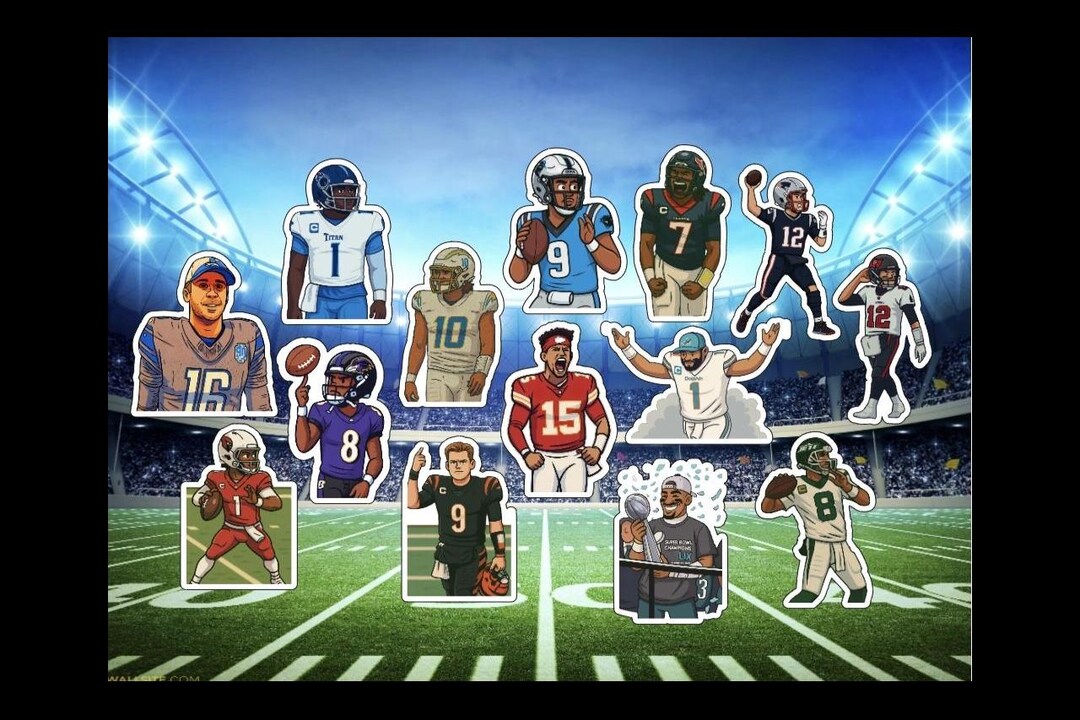 3 Inch NFL Cartoon Quarterback Stickers. Water Bottle or Laptop ...