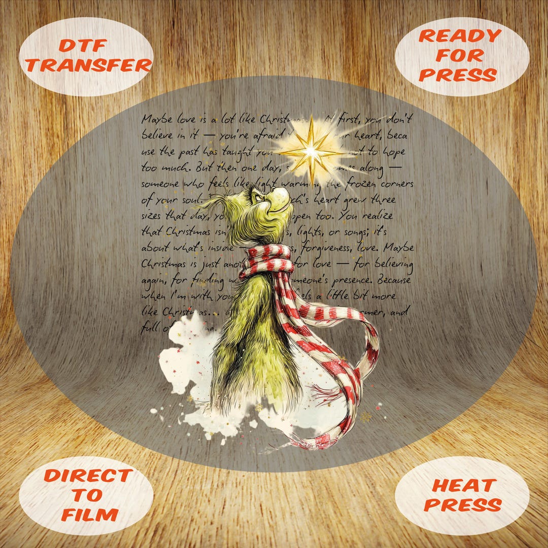 Merry Grinchmas DTF Transfer: Retro Grinch Xmas Heat Press-iron On - Etsy