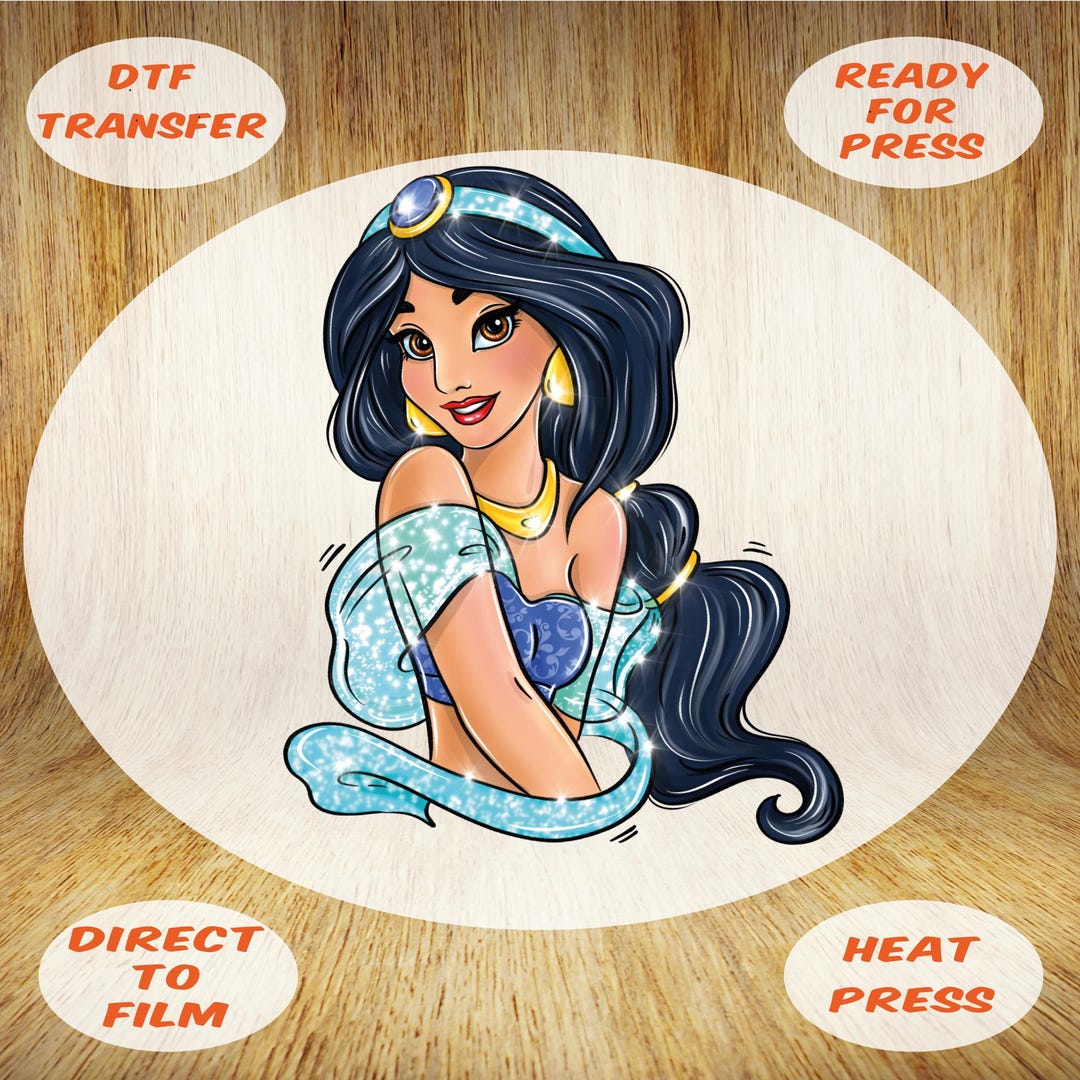 Princess Jasmine Ready to Press, Coquette Jasmine Dtf Transfer, Disney ...
