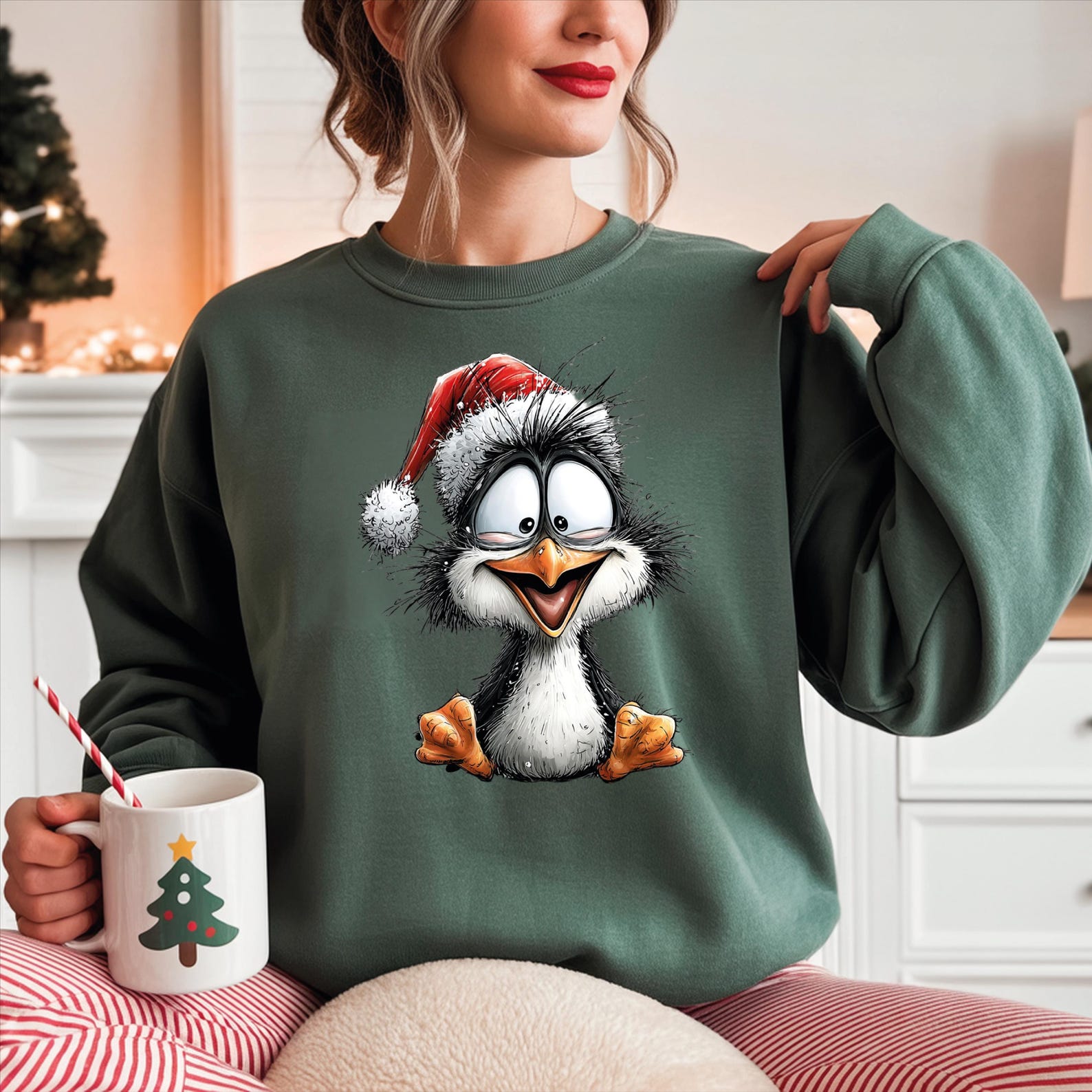 Christmas Penguin DTF Transfer: Funny Xmas Heat Press-holiday Shirts ...