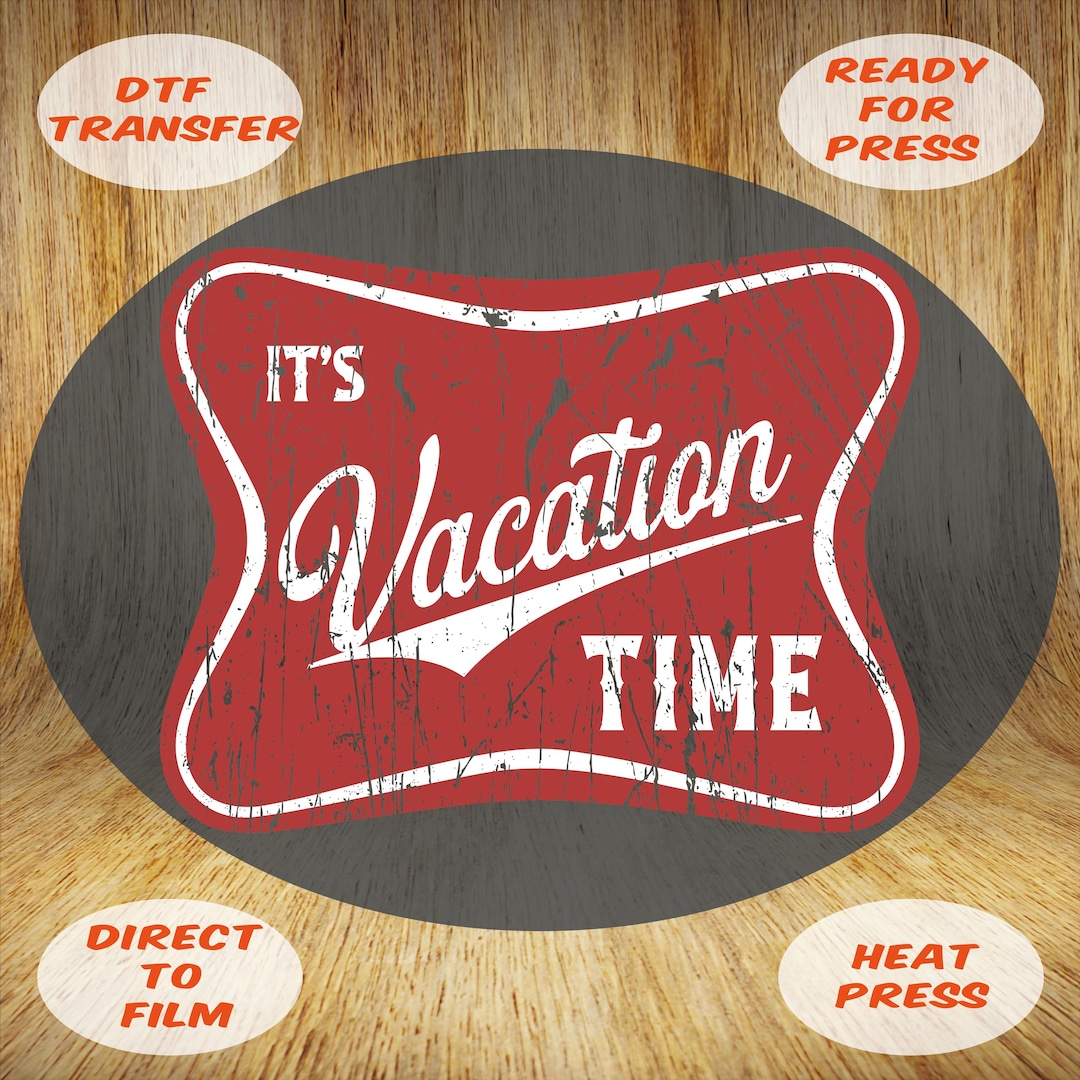 It's Vacation Time Dtf Transfer: Retro Wildlife Heat Press, Summer ...