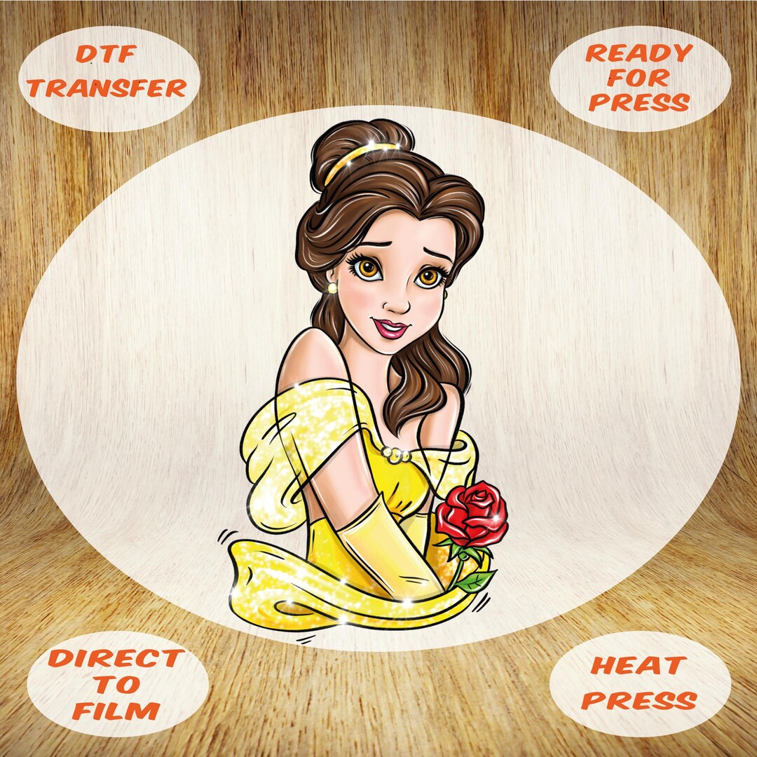 Belle Disney Princess DTF Transfer, Ready to Press - Etsy