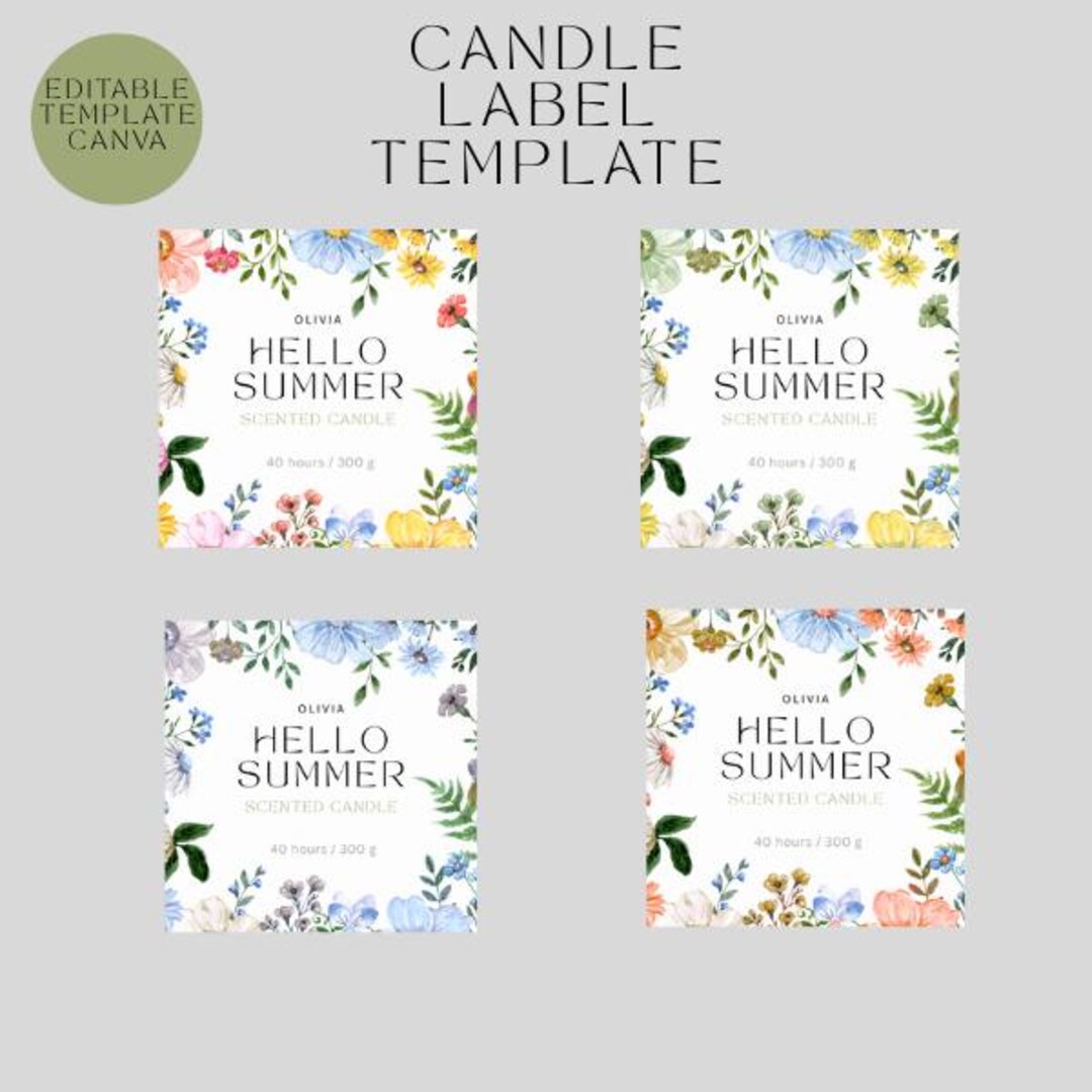 DIY Modern Candle Label Template Canva, Minimal Candle Label ...