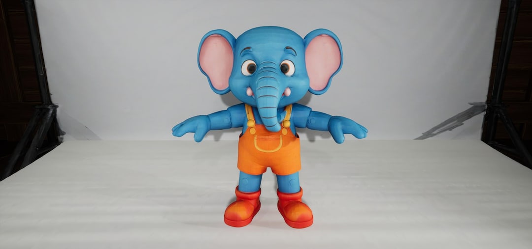 3D Model - Cartoon Blue Elephant Character - Ready to Rig - .FBX - Game ...