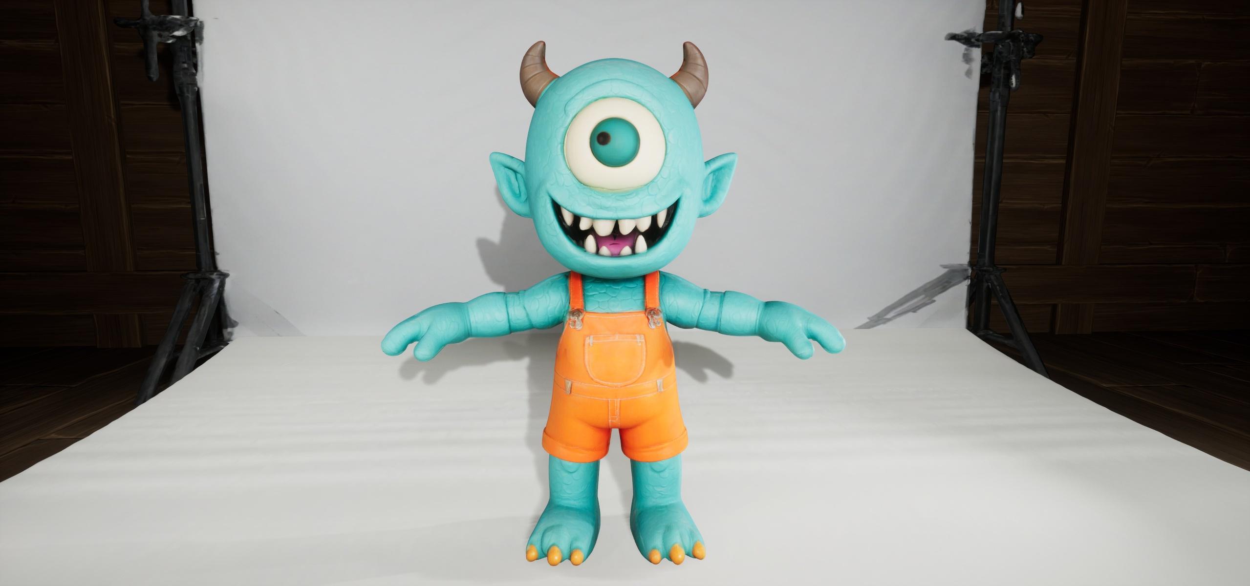 3D Model - Cyclops Monster Male Cartoon Character - Ready to Rig - .FBX ...